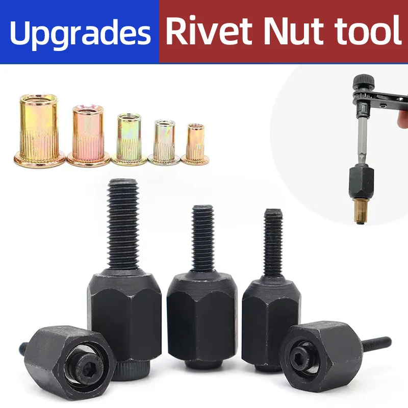 Hand-Rivet-Nut-Head-Tool-Head-Set-Drill-Adapter-Manual-Riveter-Threaded ...