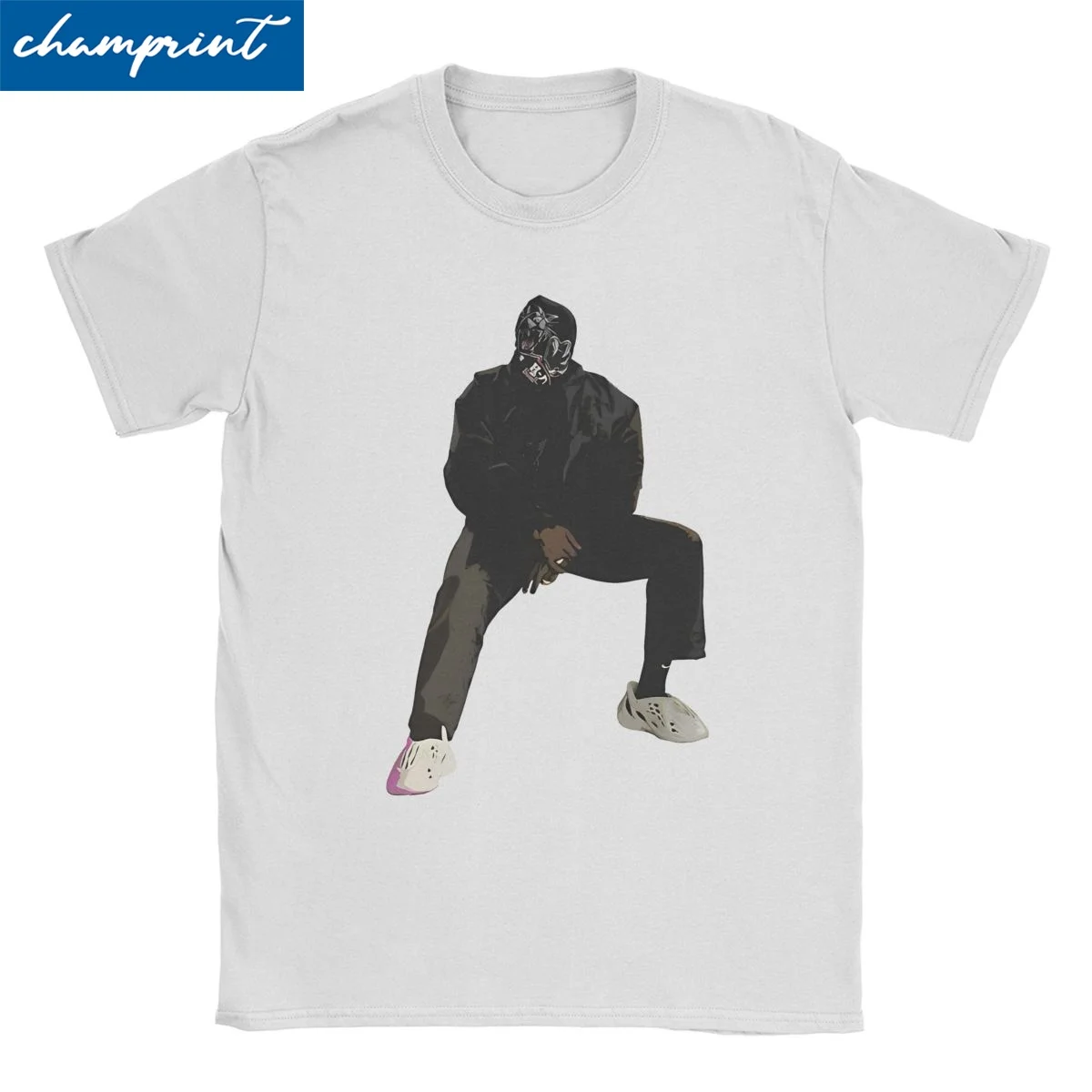 Kanye-West-Donda-Mask-Sitting-T-Shirt-Men-Women-Meme-Hip-Hop-Rap-Style ...