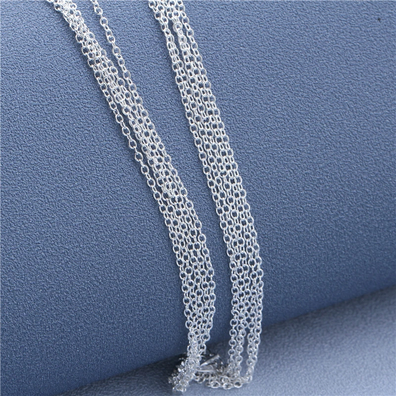 5 Pieces / Lot 16-24 Inch 925 Sterling Silver Rolo Chain Necklace Men's ...