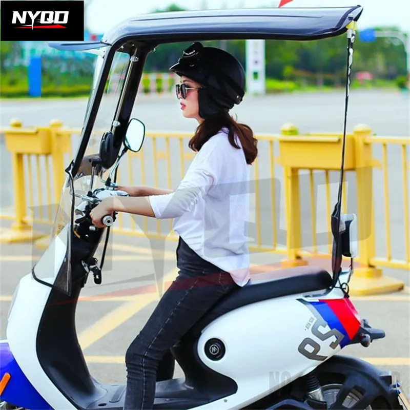 Umbrella Electric Bicycle/Motorcycle Canopy Anti-Windshield Rain ...