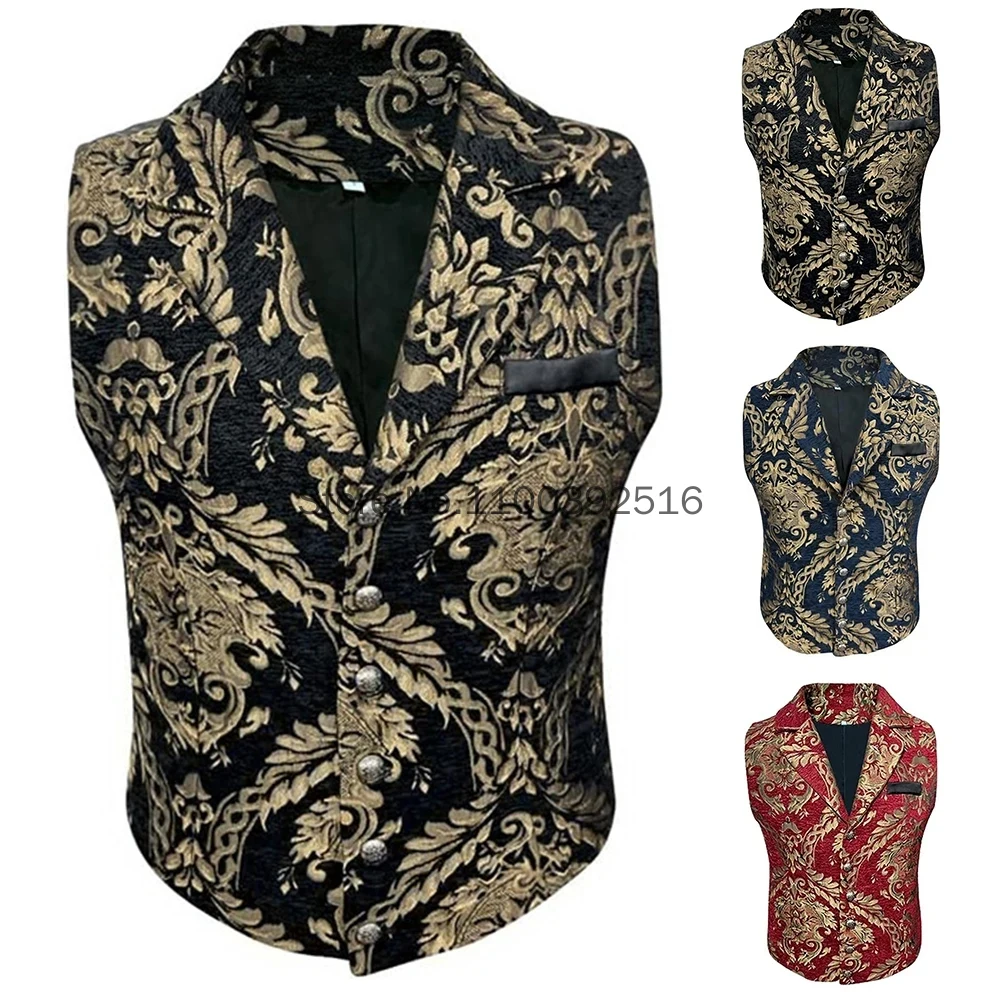 Formal-Mens-Waistcoat-Medieval-Gothic-Steampunk-Decorative-Pattern-Vest ...