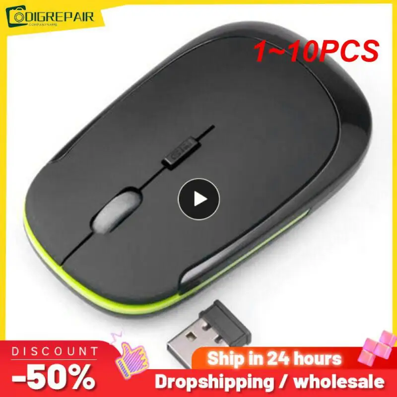 1-10PCS-Ultra-thin-Mouse-2-4Ghz-Mini-Wireless-Optical-Gaming-Mouse-Mice ...
