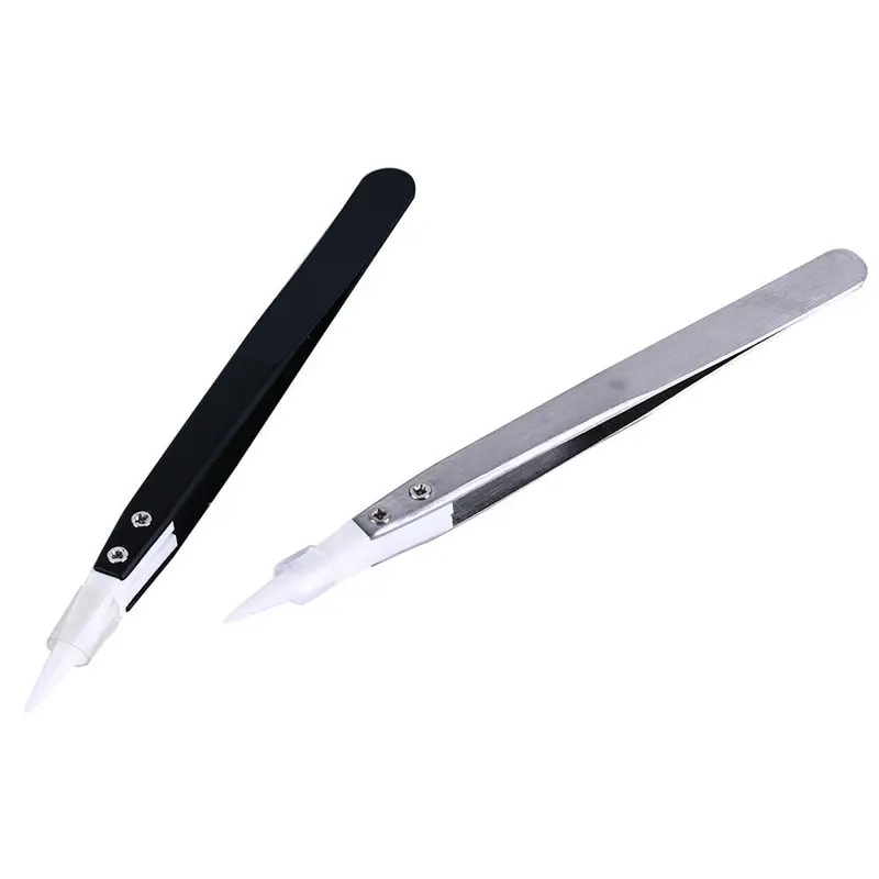 2PCS-Straight-Aimed-Ceramic-Tweezers-for-Electronics-Soldering ...