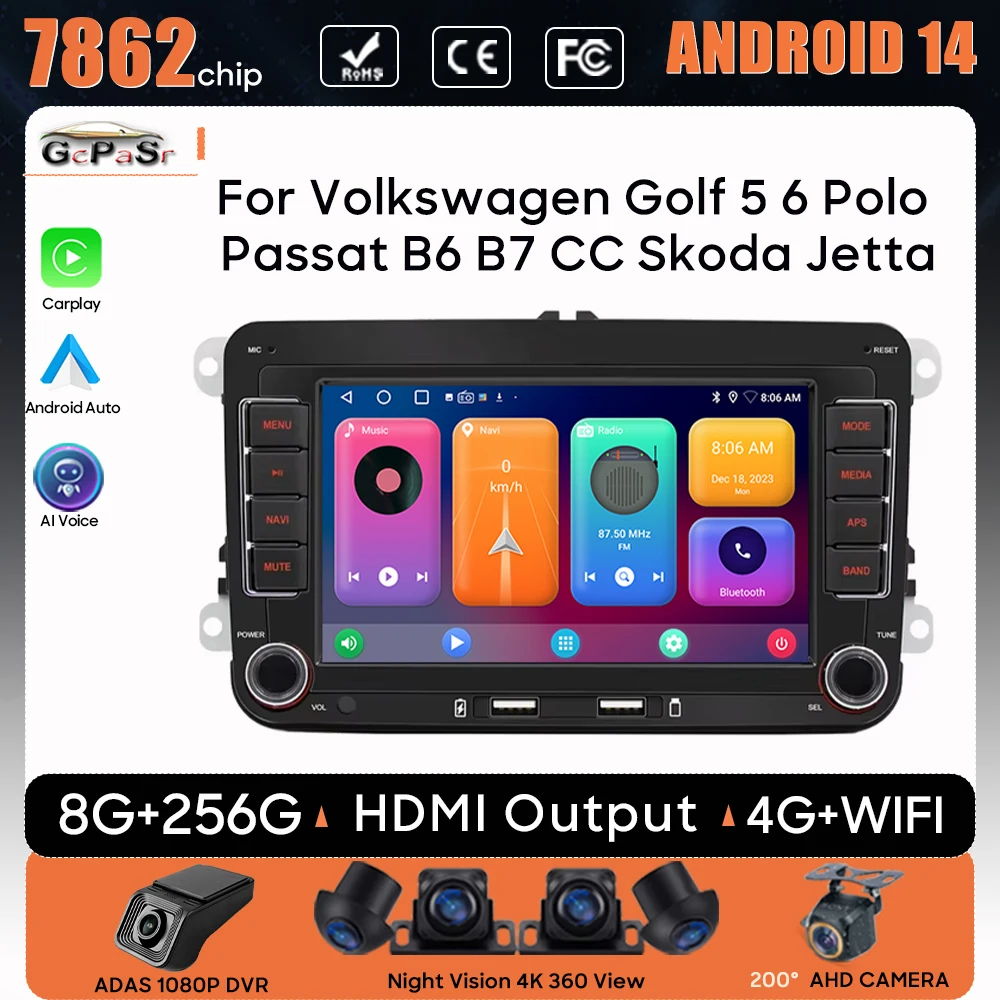 Car-Radio-For-Volkswagen-Golf-5-6-Polo-Passat-B6-B7-CC-Skoda-Jetta ...