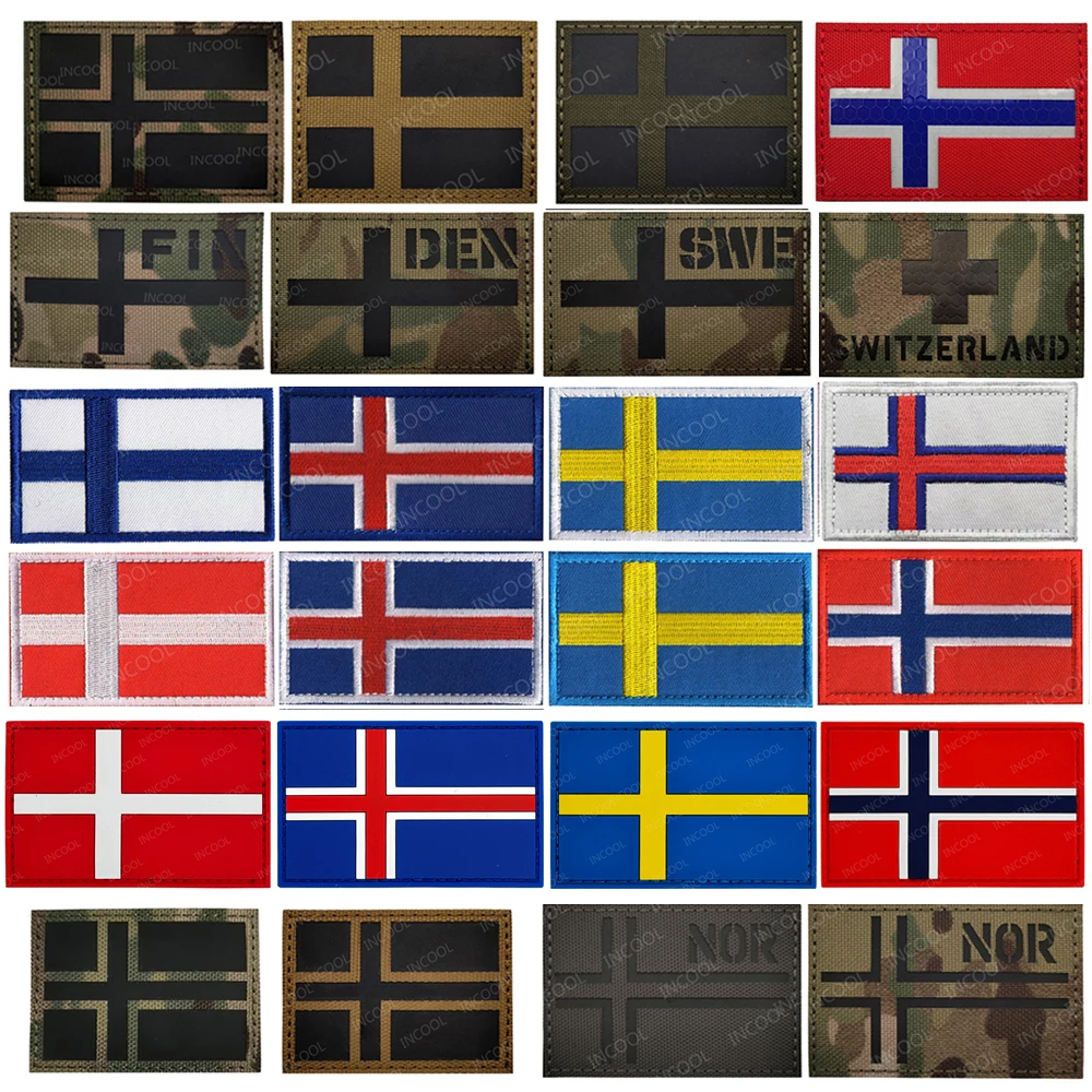 Switzerland-Sweden-Norway-Iceland-Finland-Denmark-Faroe-Embroidery-IR ...