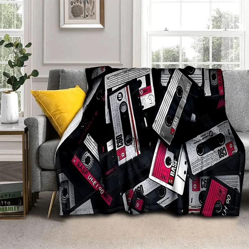 3D-Music-Cassette-Tape-Retro-Pattern-Blanket-Soft-Throw-Blanket-for ...