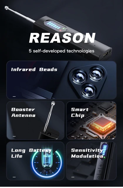 Game Finder KG15 Cordless Wireless Bug Finder With Camera Chip Detector ...