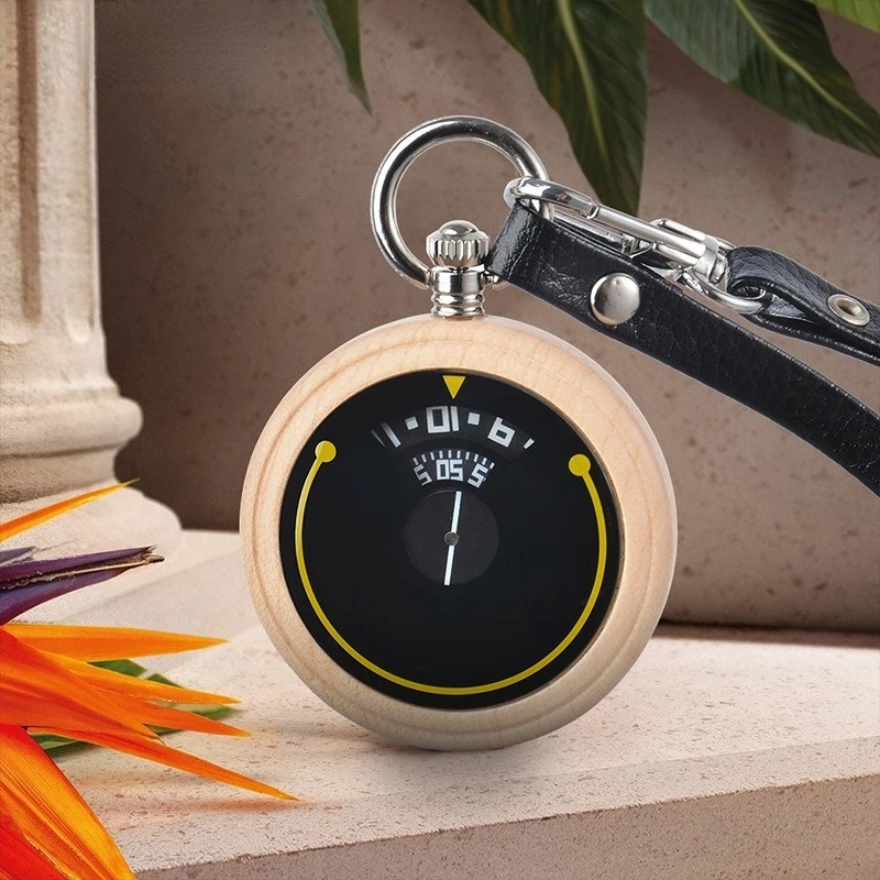 Creative-Turntable-Digital-Display-Dial-Quartz-Pocket-Watch-Natural ...
