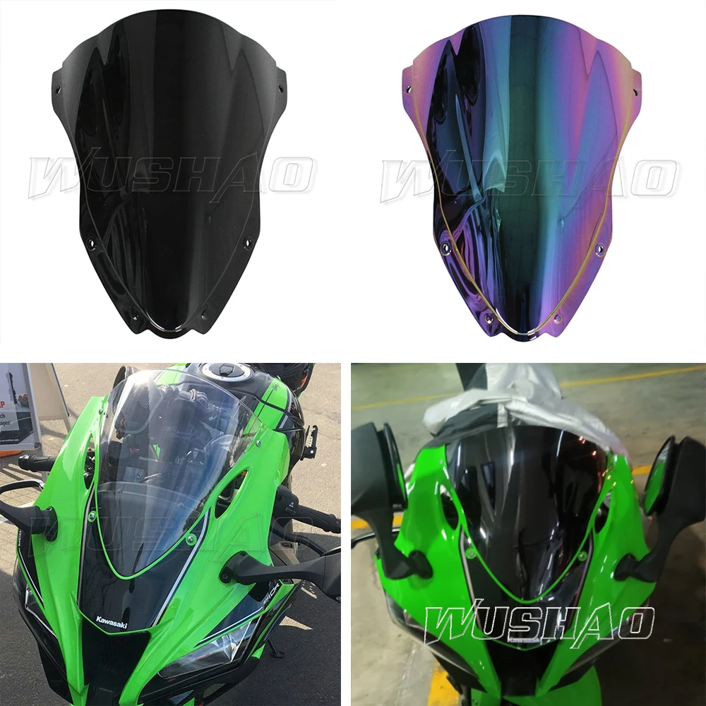Motorcycle-Double-Bubble-Windshield-WindScreen-Screen-For-2016-2017-2018-2019-2020-2021-Kawasaki ...