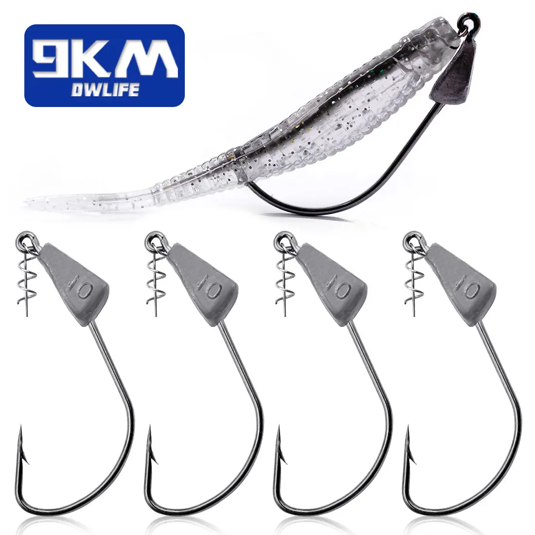 9KM-Weighted-Fishing-Hooks-Jig-Head-5-15Pcs-Jig-Heads-Weedless-Hook ...