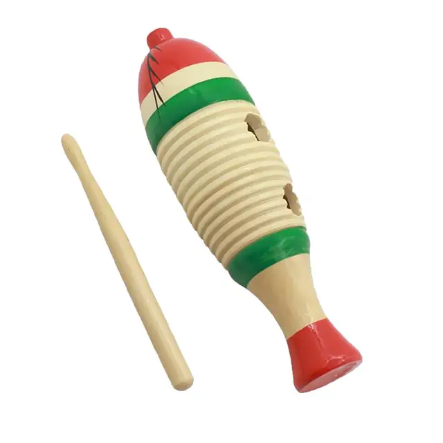 Wooden Guiro Fishshaped Style Colorful Percussion LP Super Guiro