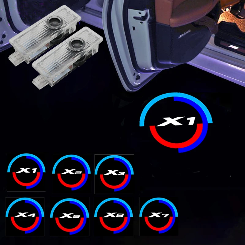 2PCS Car Door Laser Shadow Projector Welcome Lights for BMW M Emblem X1 ...