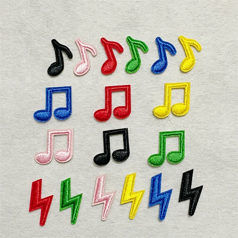 10pcs-lot-Self-adhesive-Music-Note-Lightning-Patches-Embroidery-Adesivi ...