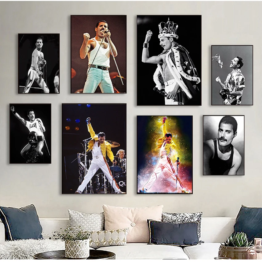 Freddie Mercury Bohemian Rock Music Star Posters And Prints Canvas ...