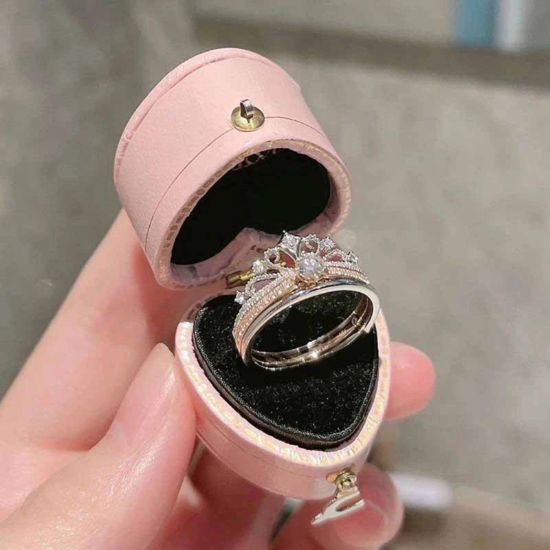 Conjunto de anillos de princesa reina corona, anillos de boda de ...