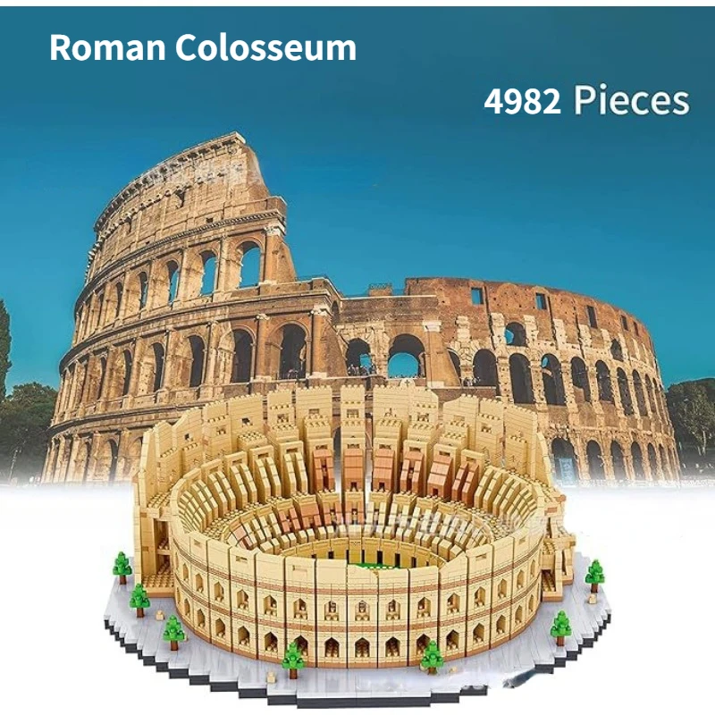 Roman-Colosseum-Building-Model-Block-Diamond-Particle-Assembly-Block ...