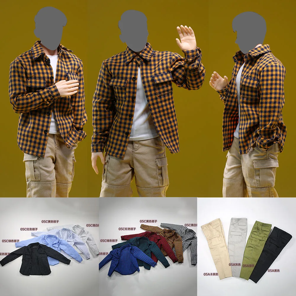 1-6-Male-Blouses-Plaid-Shirt-Classic-Programmer-Jacket-Trend-Long ...