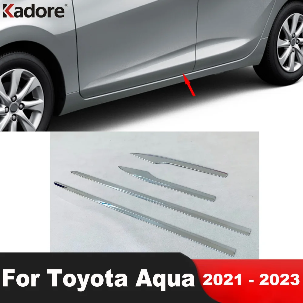 For-Toyota-Aqua-2021-2022-2023-ABS-Chrome-Side-Door-Body-Trim-Car-Door ...