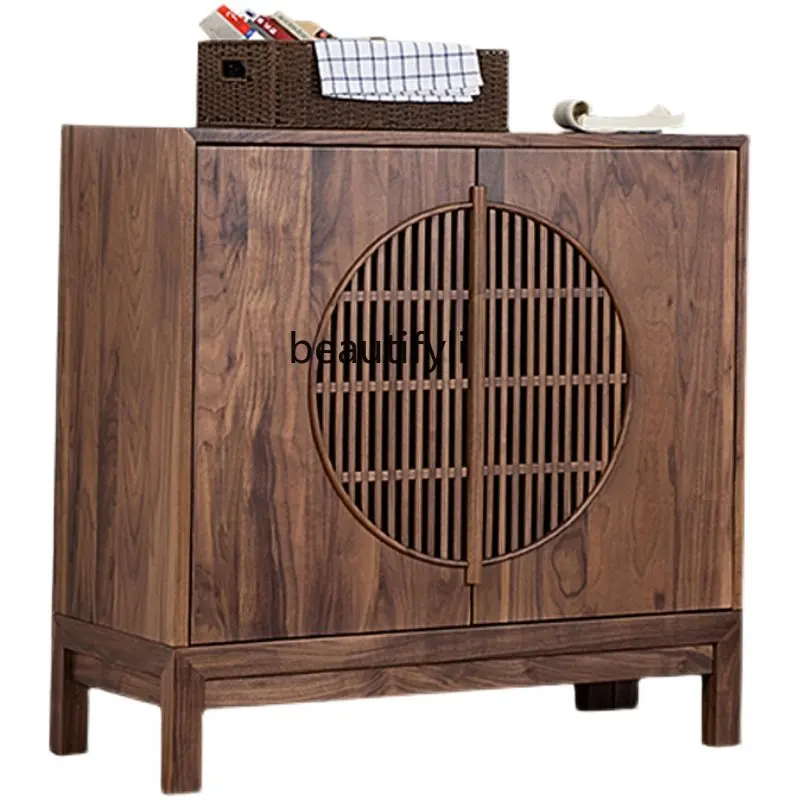 New-Chinese-Style-Black-Walnut-Hallway-Mingyue-Cabinet-Simple-Modern ...