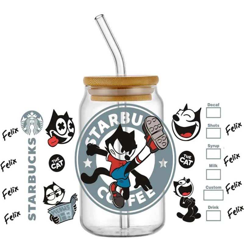 Miniso-Popular-Cartoon-Character-felix-cat-16OZ-UV-DTF-Cup-Wrap ...