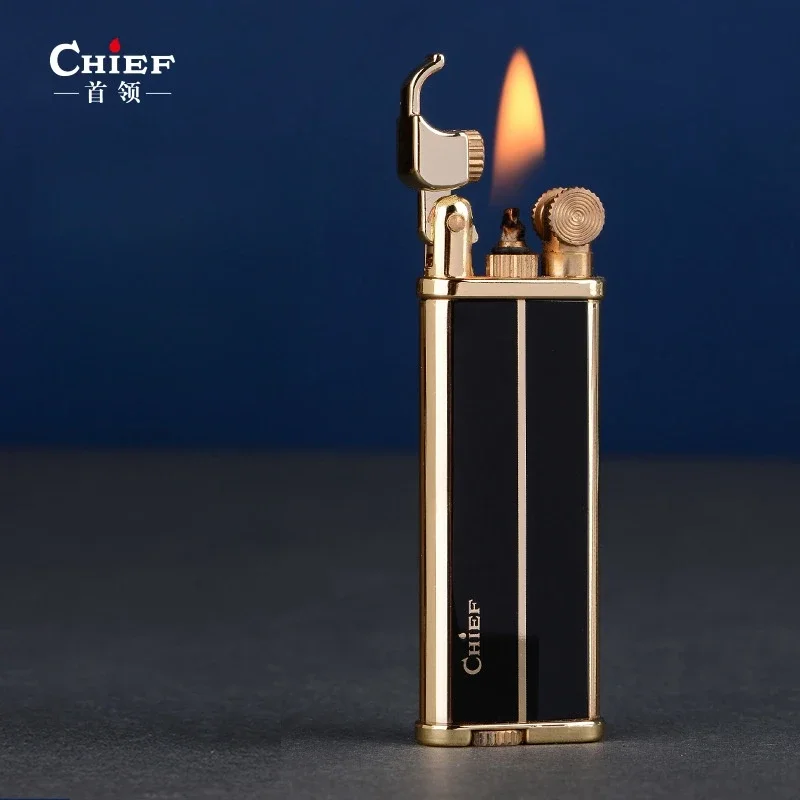 CHIEF Brass Electroplating Process Open Flame Kerosene Lighter Grinding ...