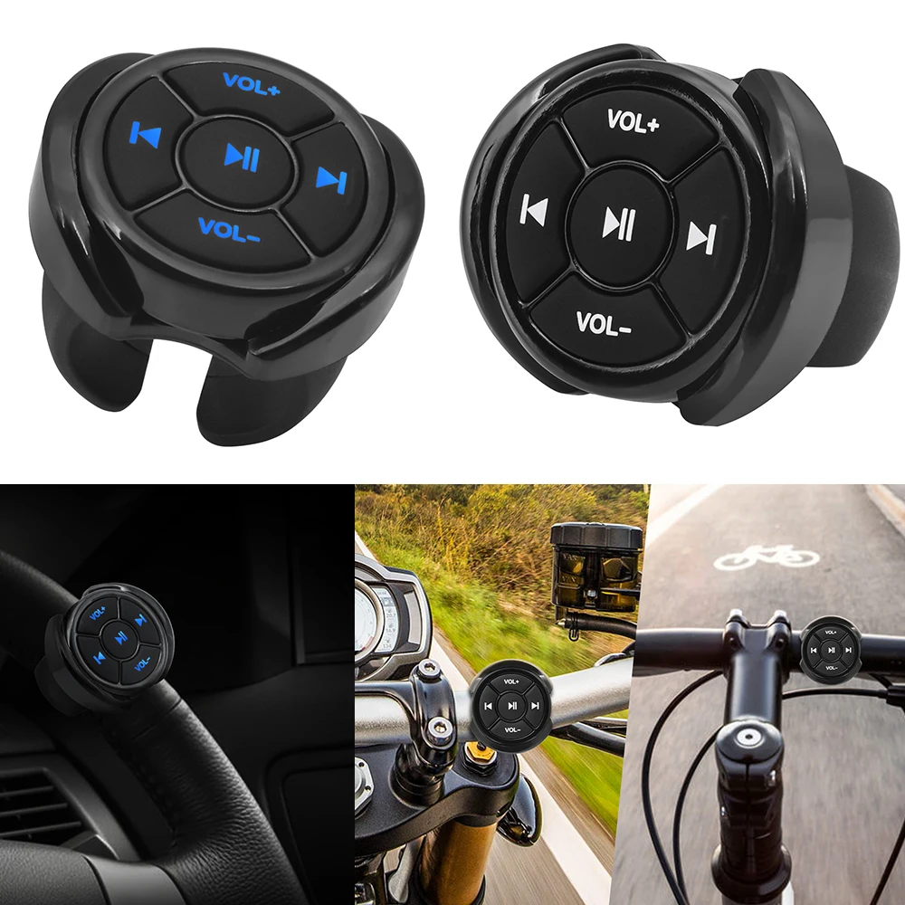 LED Wireless Remote Control Steering Wheel Control Buttons Bluetooth ...