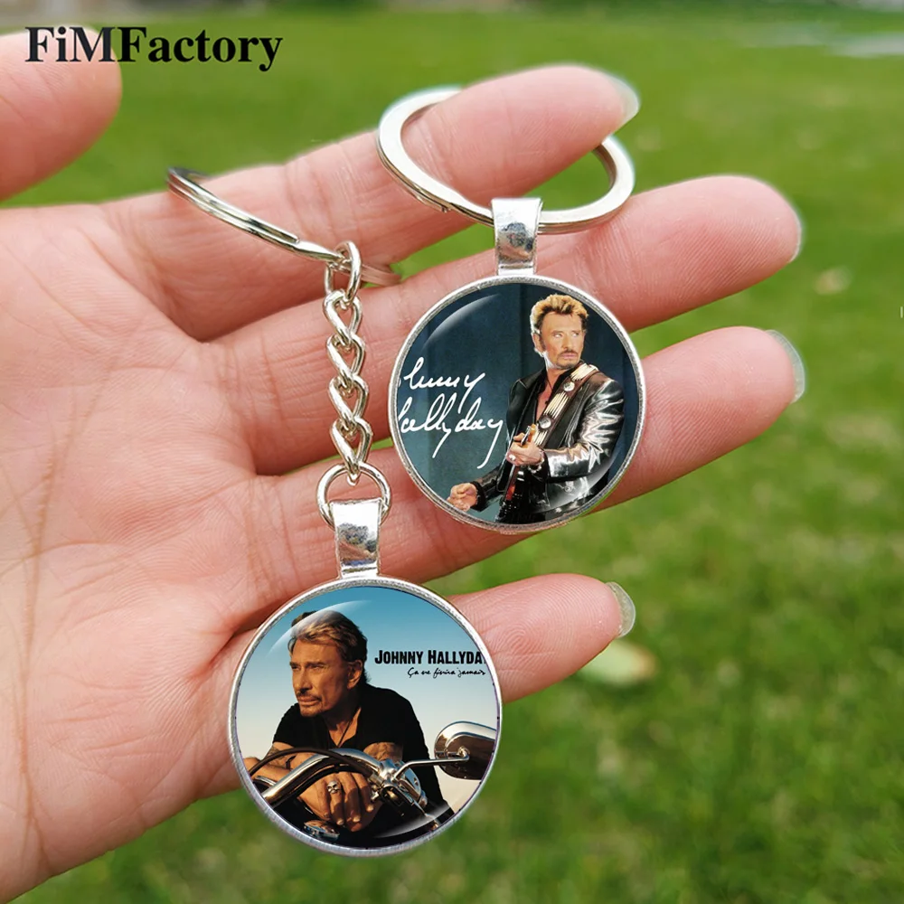 Johnny Hallyday Poster Keychain Fashion Singer Star Glass Cabochon ...