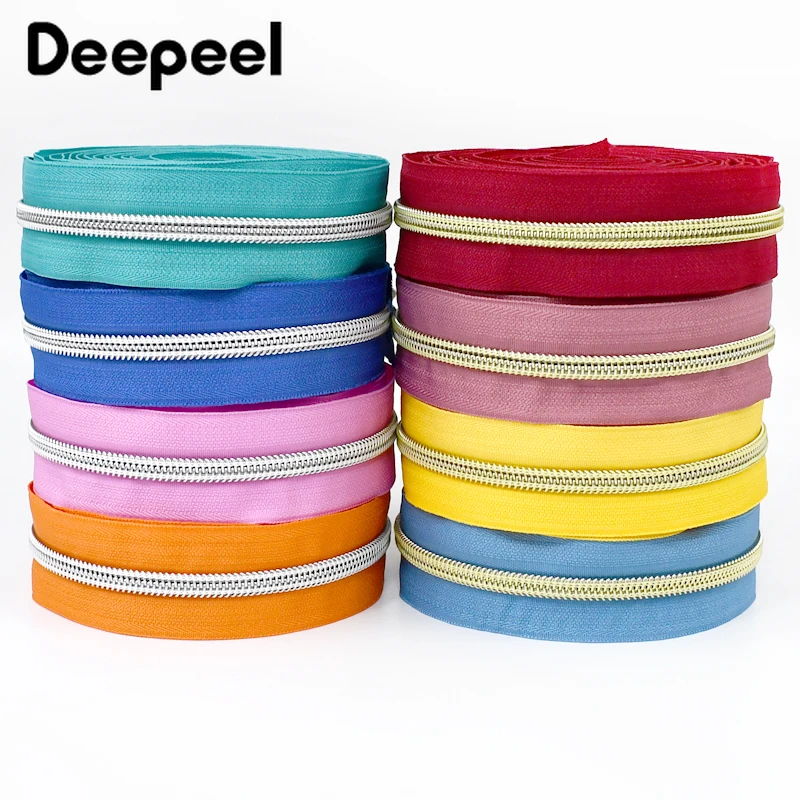 2-10Meters-5-Nylon-Zippers-Coil-DIY-Sewing-Zipper-Tapes-for-Bags-Purse ...