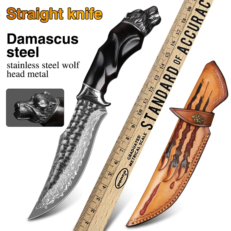 VG10-Damascus-Steel-fixed-blade-Straight-knife-High-hardness-sharp ...
