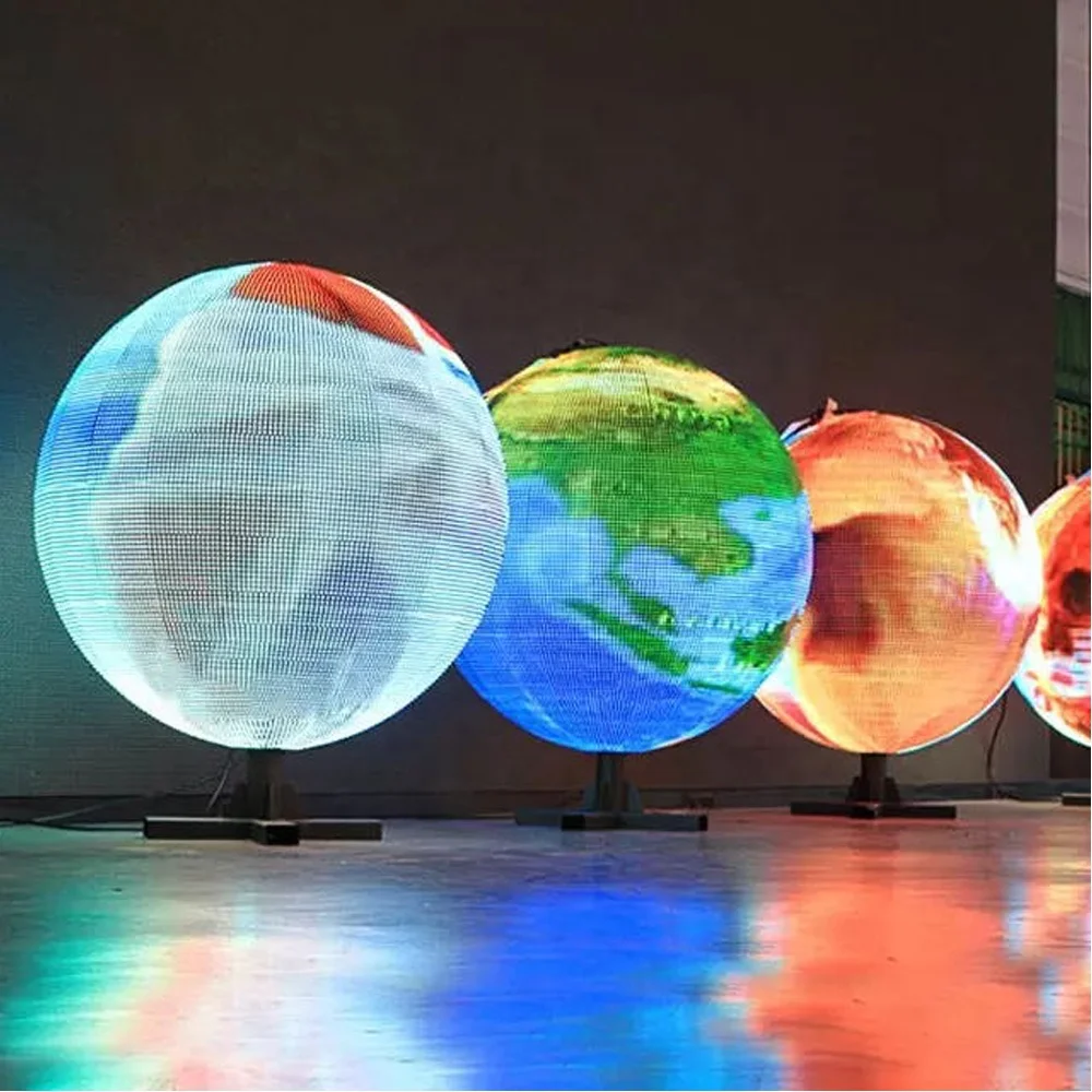 P1.8 P2 P2.5 P3 P4 P5 Curved Round 360 Degree LED Sphere Ball Round Led ...