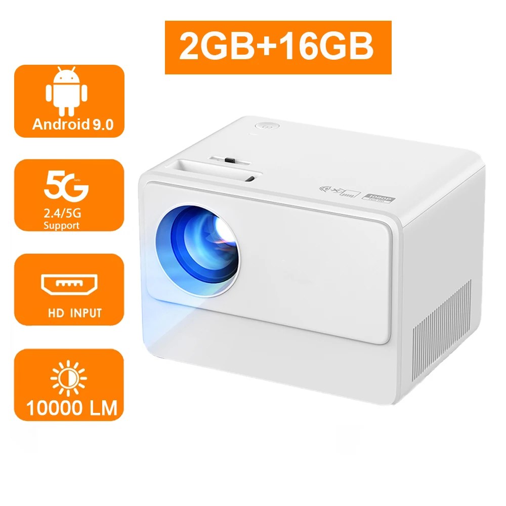 ISINBOX Projector 1080P HD 4K Android 9.0 5G WIFI Full 1080P Projector ...