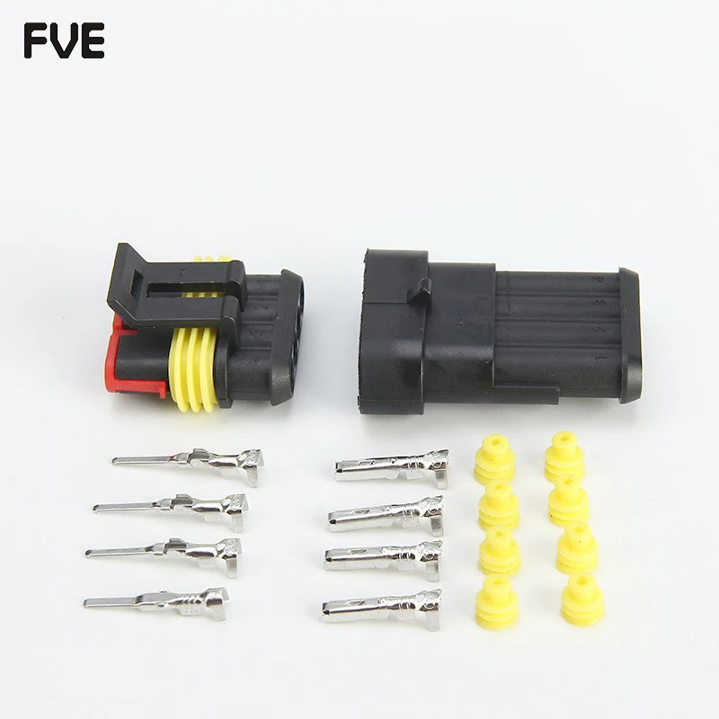 Conector automotriz impermeable de 2 pines, conector macho y hembra de enchufe HID de 1/2/3/4/5 ...