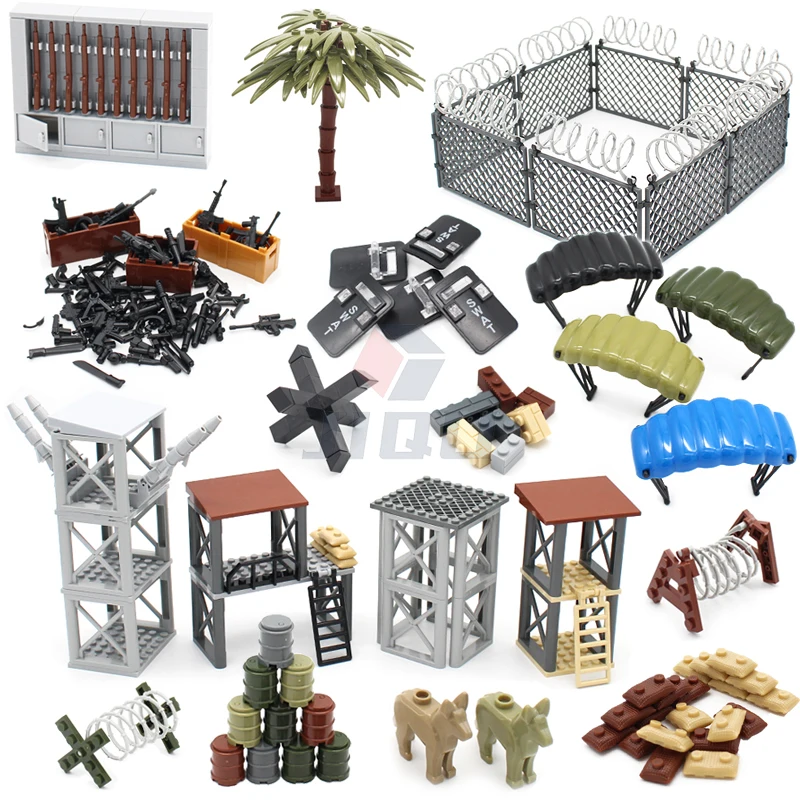 WW2-Military-Base-Soldiers-Army-Figures-Weapon-Accessories-Building ...