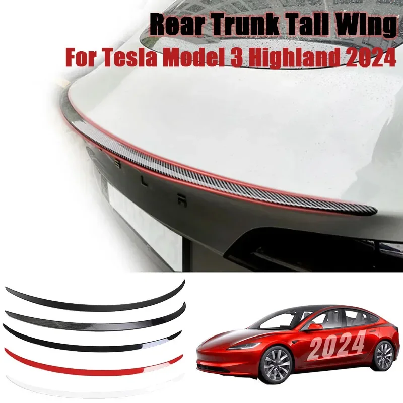 For-Tesla-2024-Model-3-Highland-Rear-Spoiler-Wings-ABS-Carbon-Fiber ...