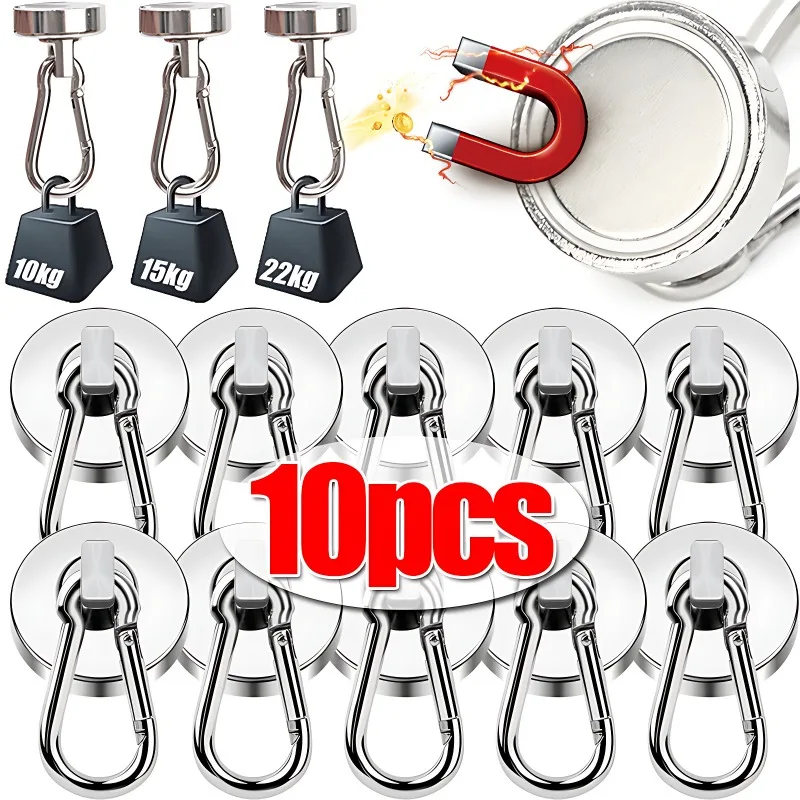 Strong-Neodymium-Magnetic-Hooks-360-Rotating-Carabiner-Magnet-Ring ...