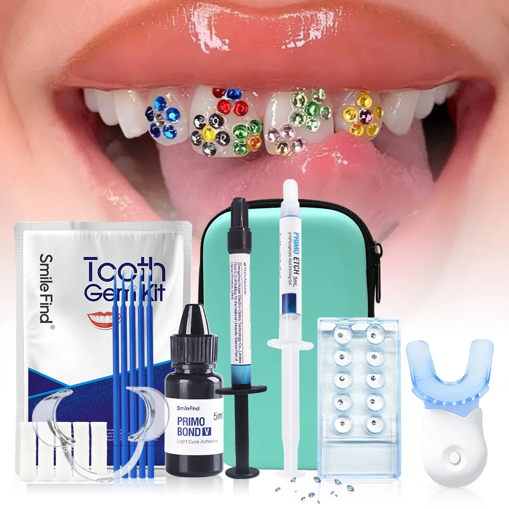 Dental-Rhinestone-Kit-With-Glue-Self-Adhesive-Cure-Gel-Bonding-Paste ...