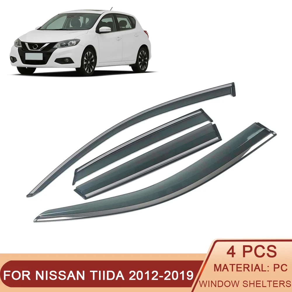 For NISSAN TIIDA C12 Pulsar 2012 2019 Car Window Sun Rain Shade Visor ...
