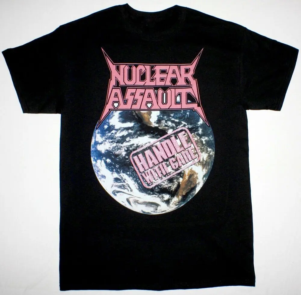 Rare-NUCLEAR-ASSAULT-HANDLE-WITH-CARE-Black-T-shirt-All-Size-Unisex ...