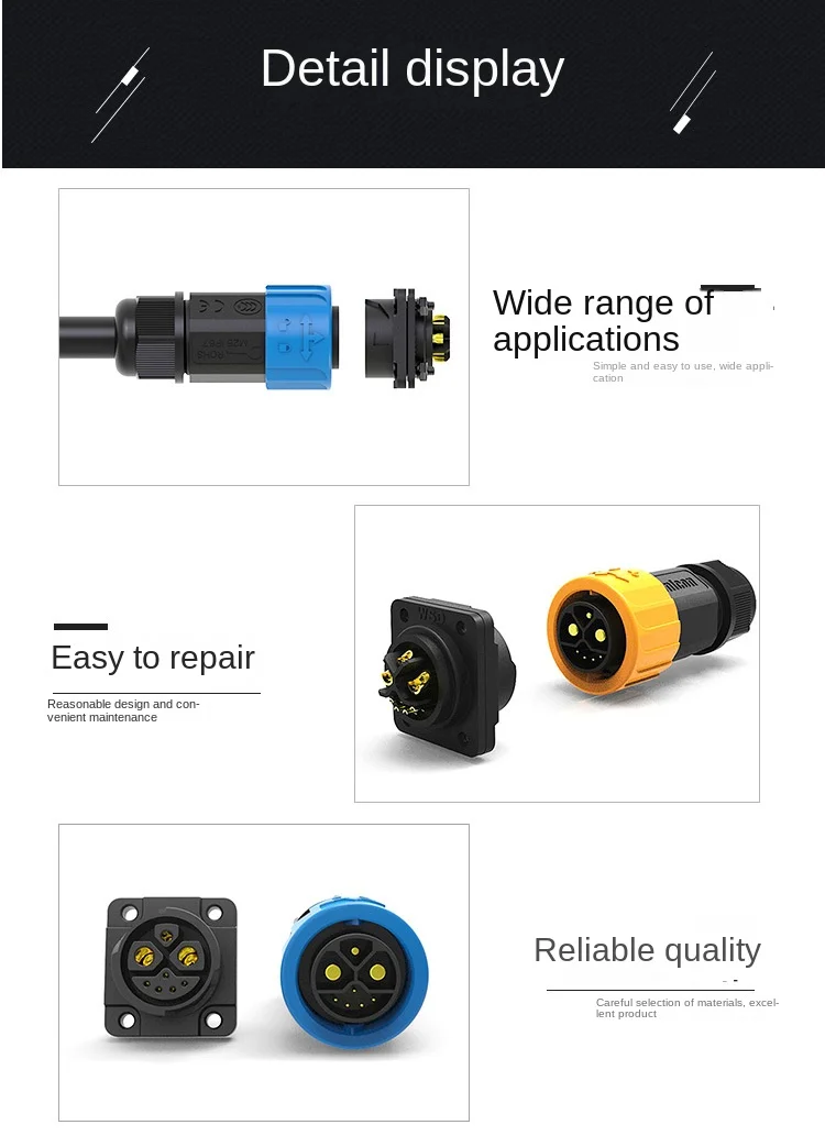 50a Motorcycle Charger Plug Socket Male Female M23 2+1+5 Battery ...