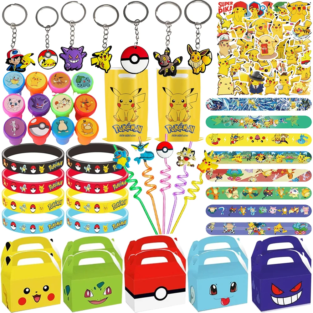 Articles de fête Pokémon : Bracelets, autocollants, porte-clés pour ...