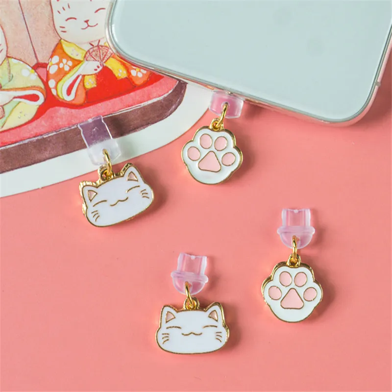Cute-Dust-Plug-Charm-Kawaii-Cat-Paw-Charge-Port-Plug-For-iPhone-Phone ...