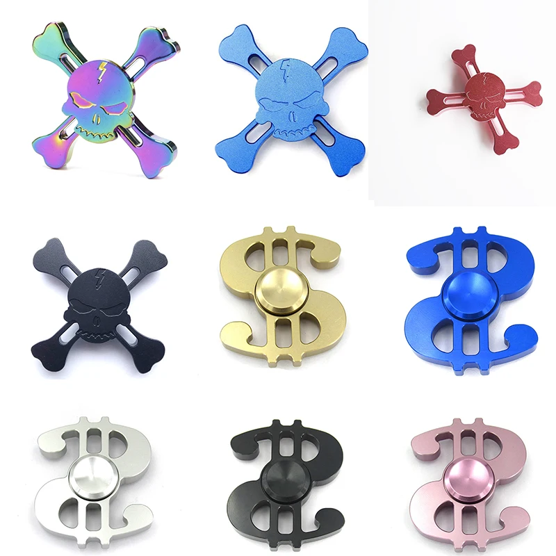Metal-Fidget-Spinner-Dollar-Skull-EDC-Hand-Spinner-Anti-Anxiety-Toy-for ...
