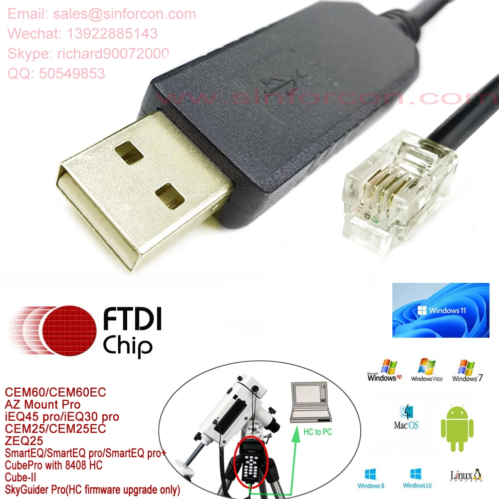 Ftdi Ft231x Usb Rs232 Adapter Ioptron Equatorial Telescope Ieq45 Pro ...