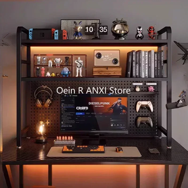 Metal-Storage-Shelf-Desktop-Bookshelf-Storage-Decoration-Computer-Desk ...