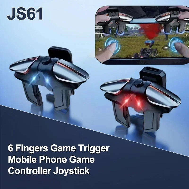 JS61 6 Fingers Mobile Phone Game Trigger L1 R1 Fire Aim Shooter Buttons ...
