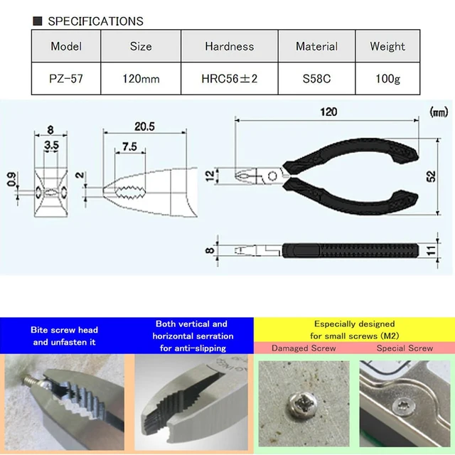 ENGINEER Pliers ENGINEER PZ-77 GTV Screw Removal Pliers - Made In Japan ...