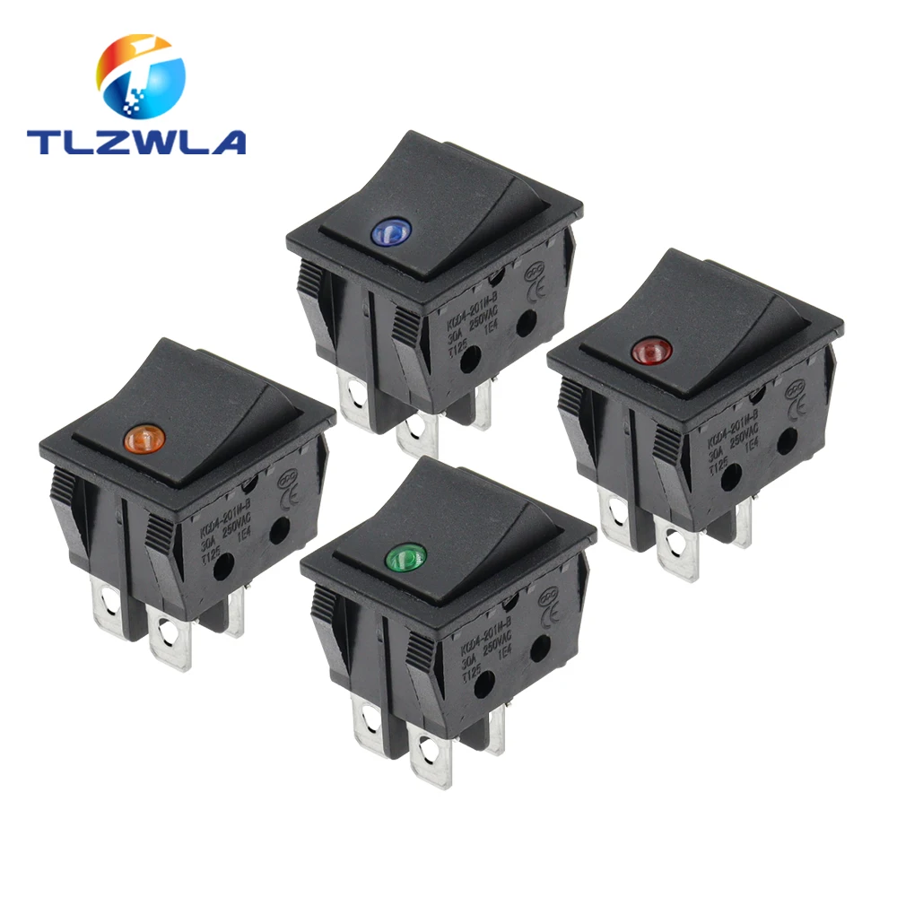 1PCS-Rocker-Switch-KCD4-Four-Pin-2-Position-ON-OFF-Mini-With-light-Cat ...