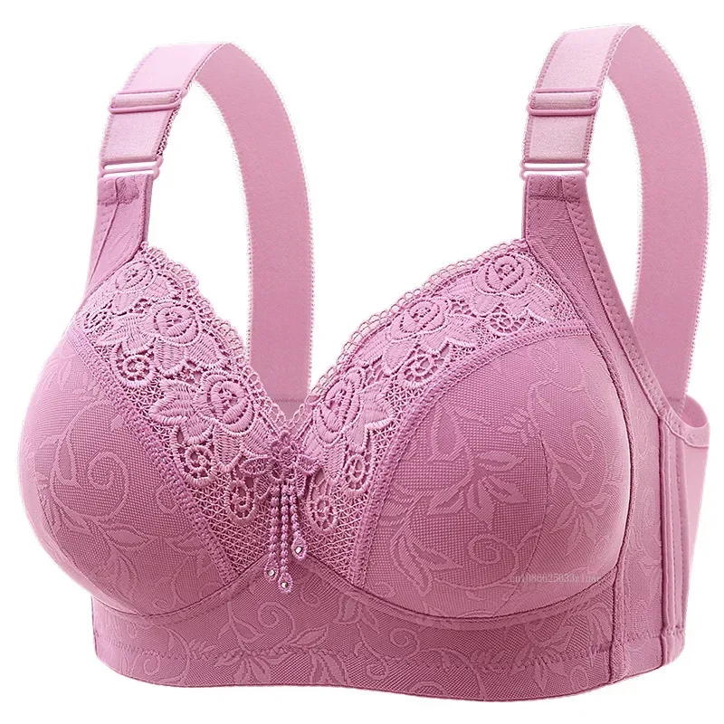 Full Cup Luxury Lace Bra Mother Underwear Wireless Push-up Lace Bra ...