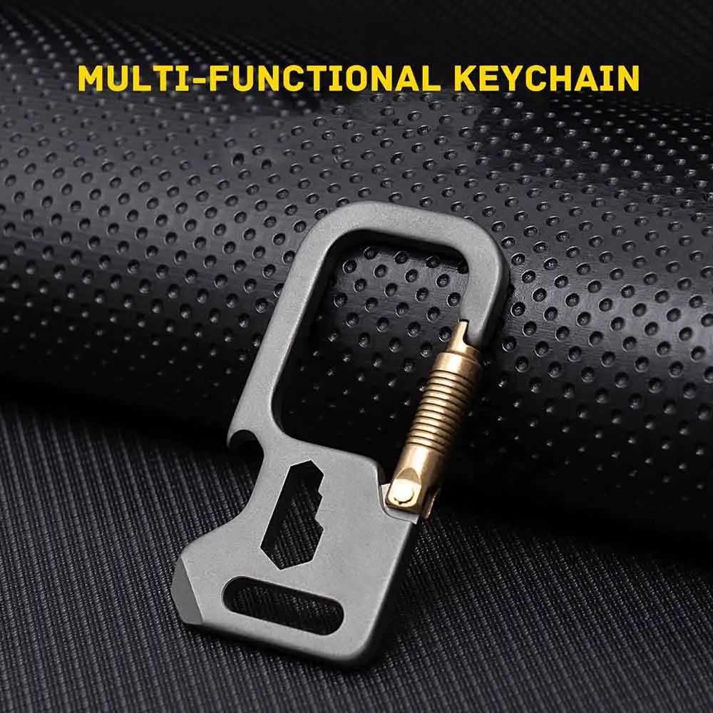 5cm 6-1 Multi-function Keychain Titanium Outdoor Keyring Tool EDC ...