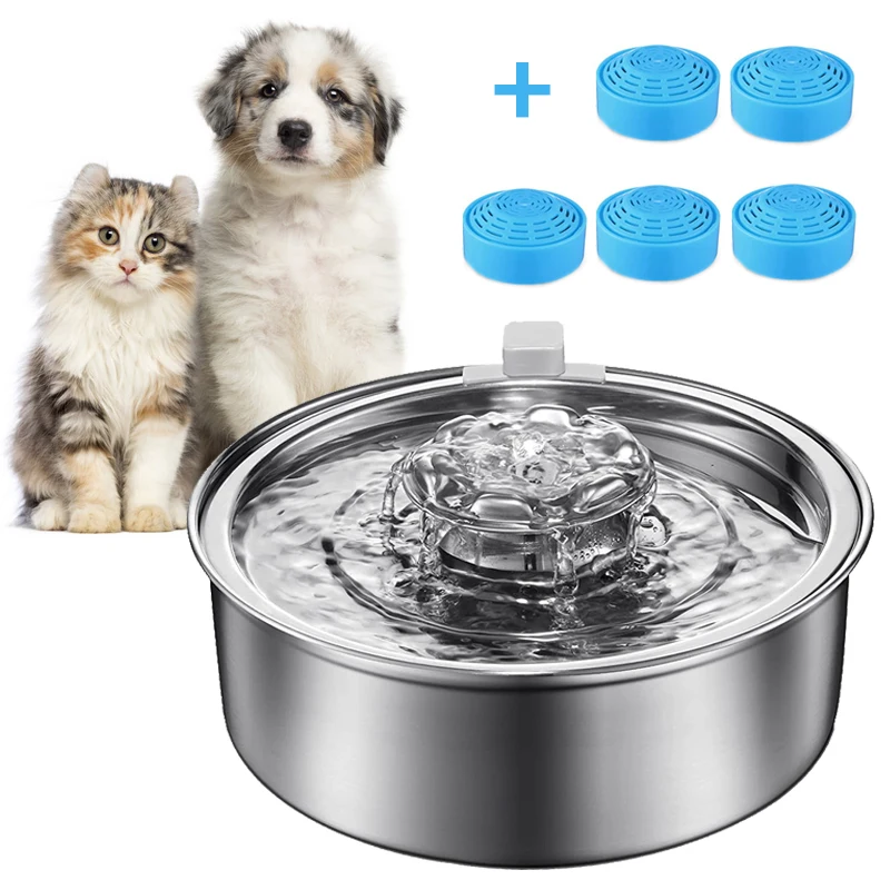 Usb Rechargeable Cat Water Fountain Metal Cat Water Fountain Cat Water ...